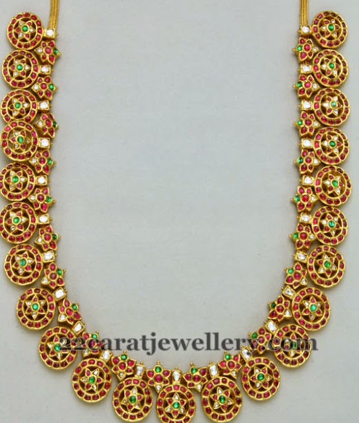 Floral Patterned Antique Long Mala - Jewellery Designs