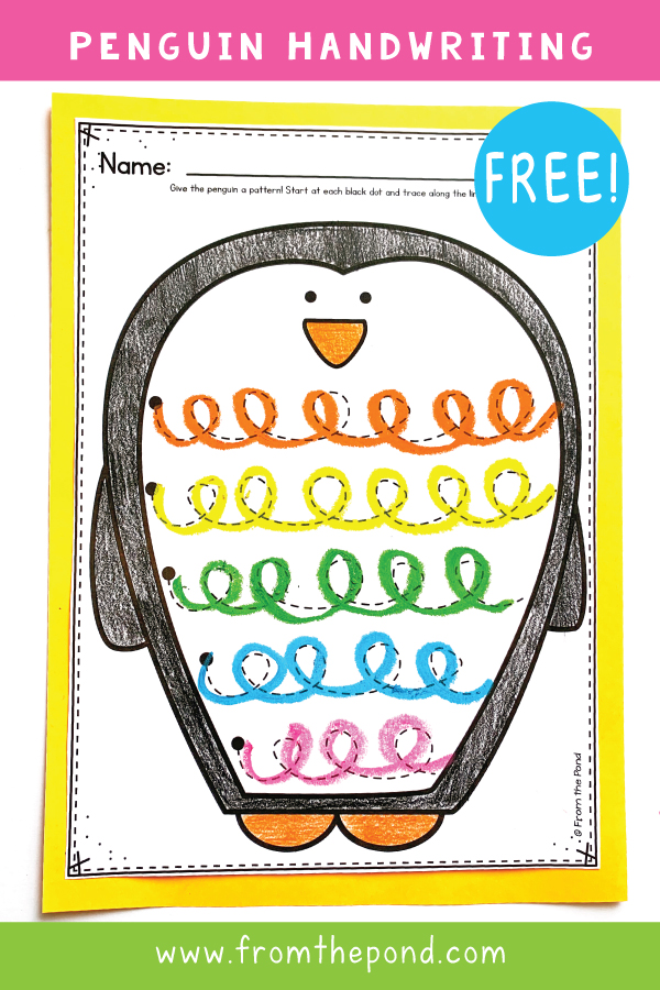 Penguin Pre-writing Worksheet | From the Pond