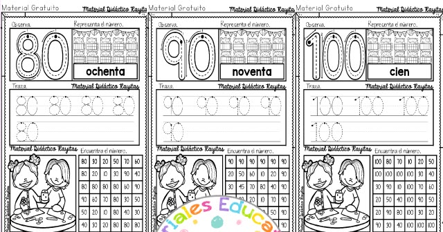Cuento, coloreo y trazo 100 números | Materiales Educativos para Maestras