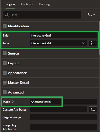 Change the color of the rows alternatively using a Simple CSS in Oracle APEX IR & IG Reports