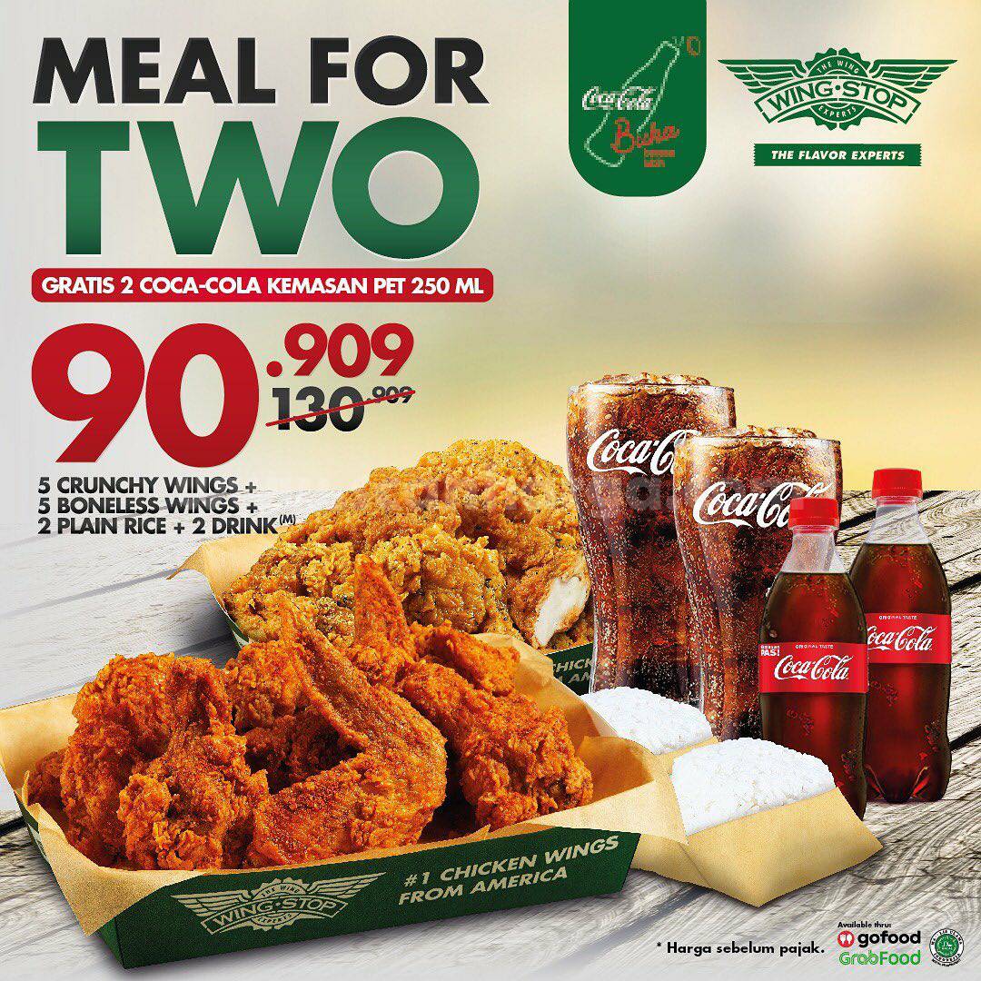Promo Wingstop Paket Meal for Two + Gratis Coca Cola cuma Rp 90.909 ...