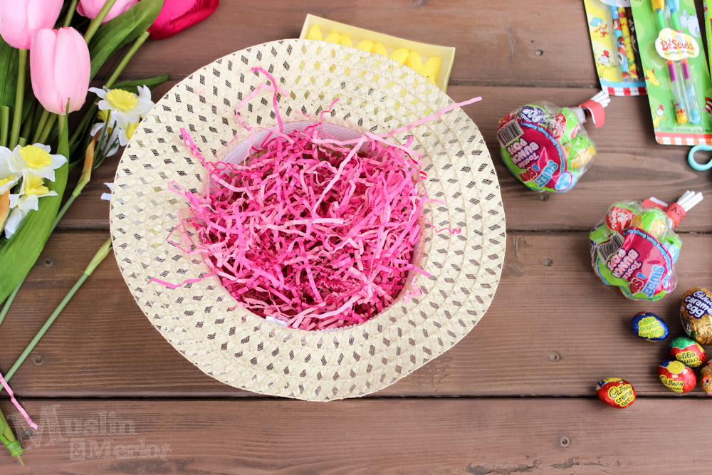 Easy Double Easter Bonnet Basket - Muslin and Merlot