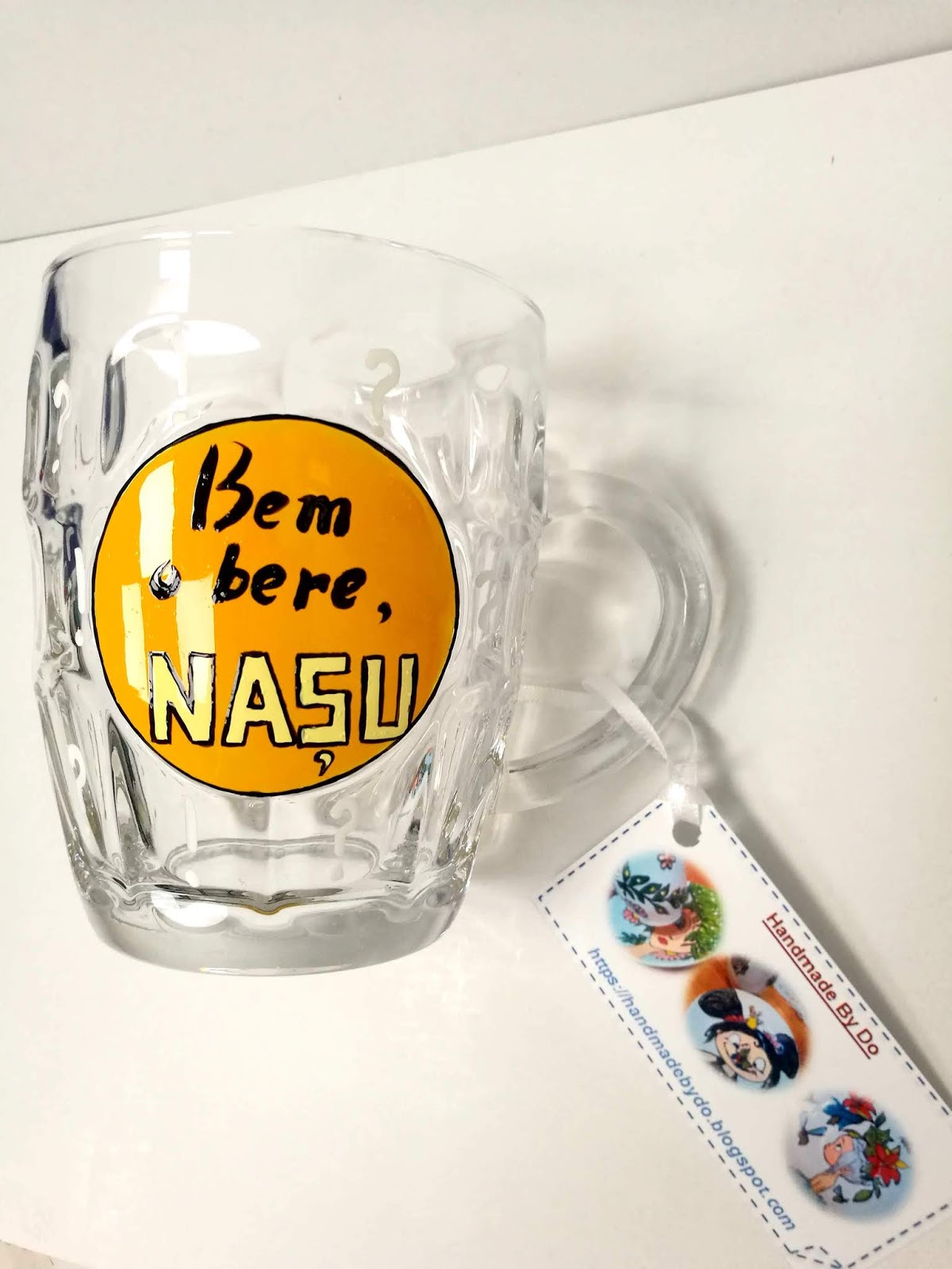 Handmade By Do : Hand painted beer glass/ Halbă bere pictată manual.