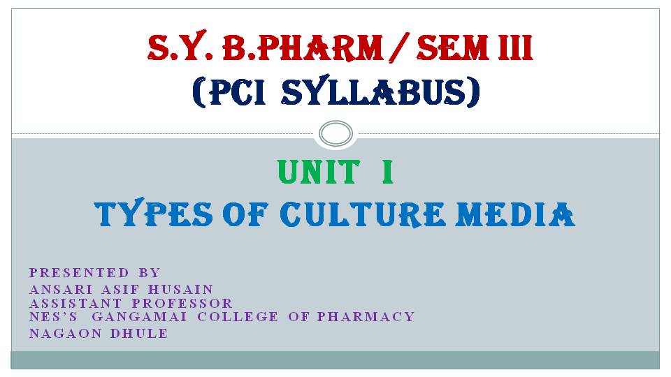 TYPES OF CULTURE MEDIA IN MICROBIOLOGY