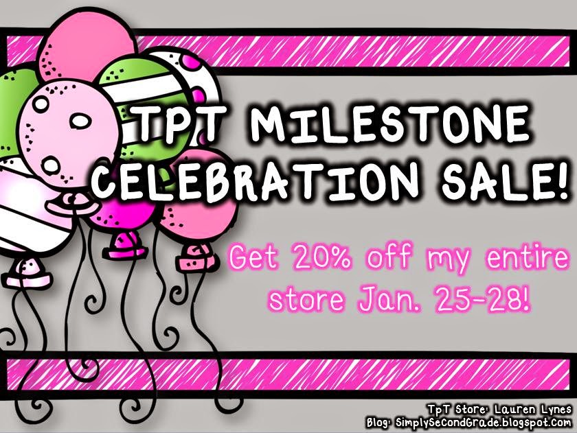 Simply Second Grade: TPT Milestone Achievement SALE!