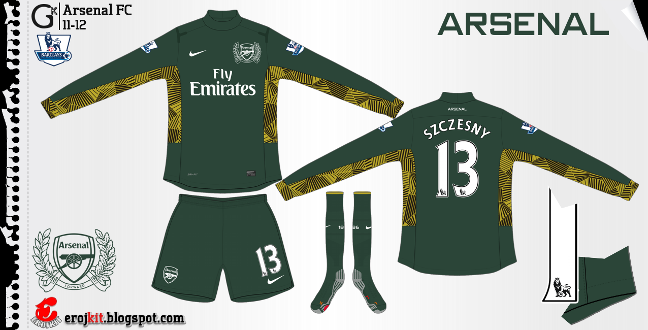 Kit Design, by eroj: 2011-12 Arsenal – Manchester United GK
