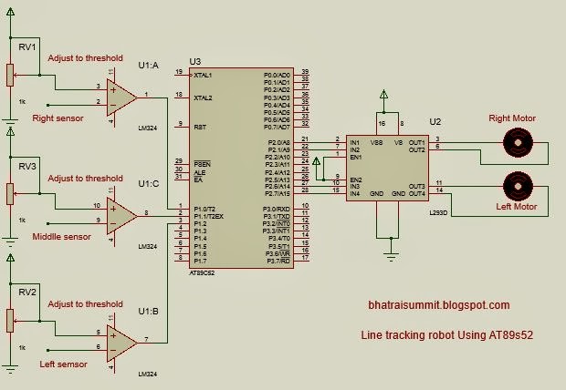 Electronic'S BLOG: Line Tracking Robot using AT89s52