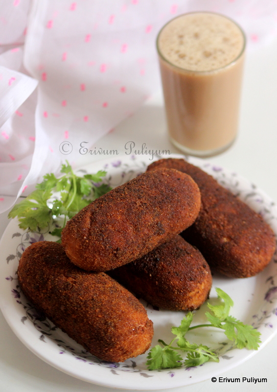 Erivum Puliyum: Bakery Style Meat Rolls (Step by Step Pics)