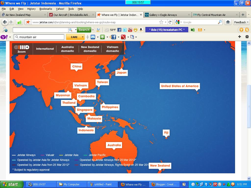 civil aviation: Jetstar routes map