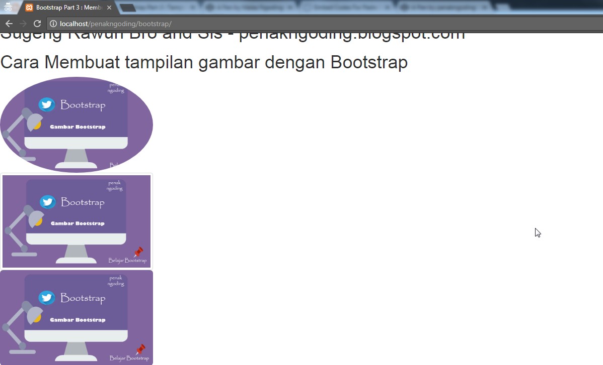 Bootstrap Part 3 : Tampilan Gambar Dengan Bootstrap - Penak Ngoding ...