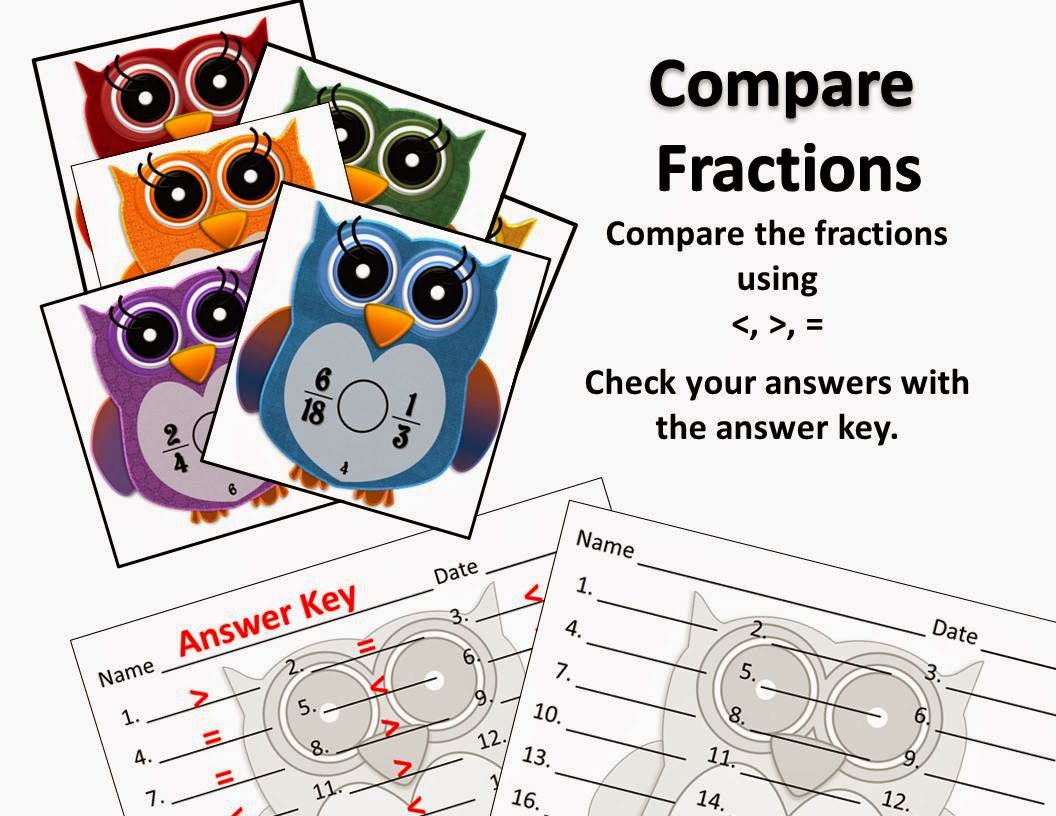 Whimsy Resources: Compare Fractions Owl Edition