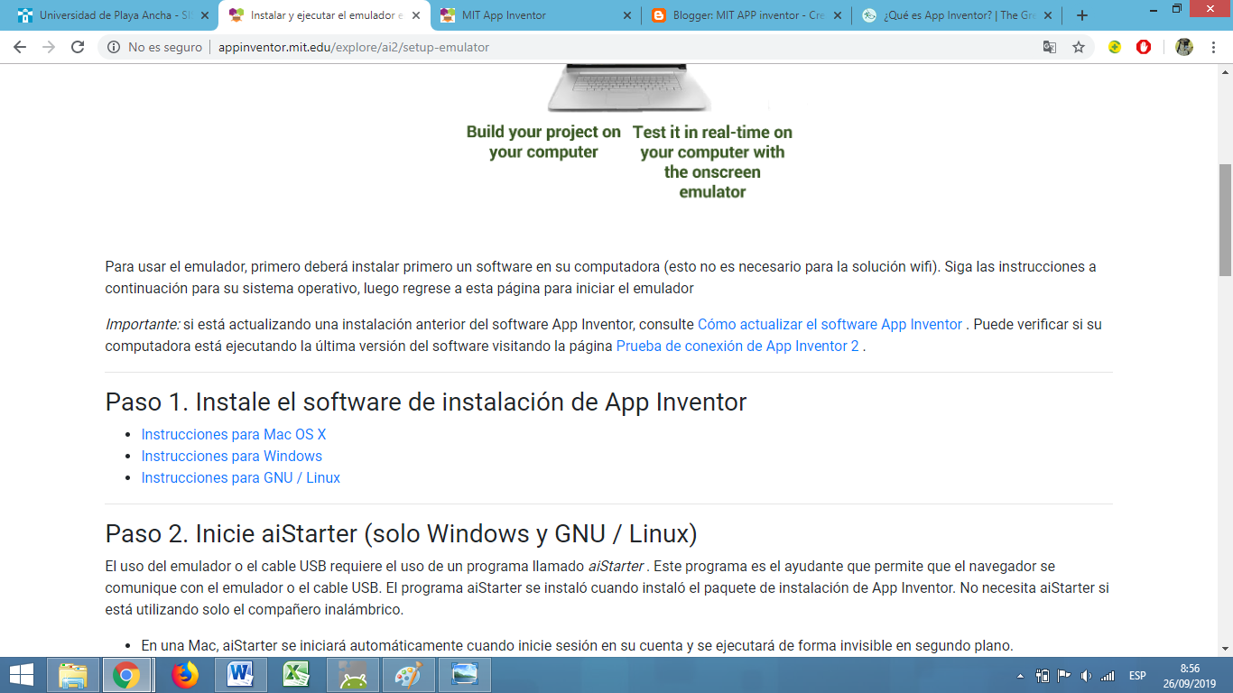 MIT APP inventor: Instalación