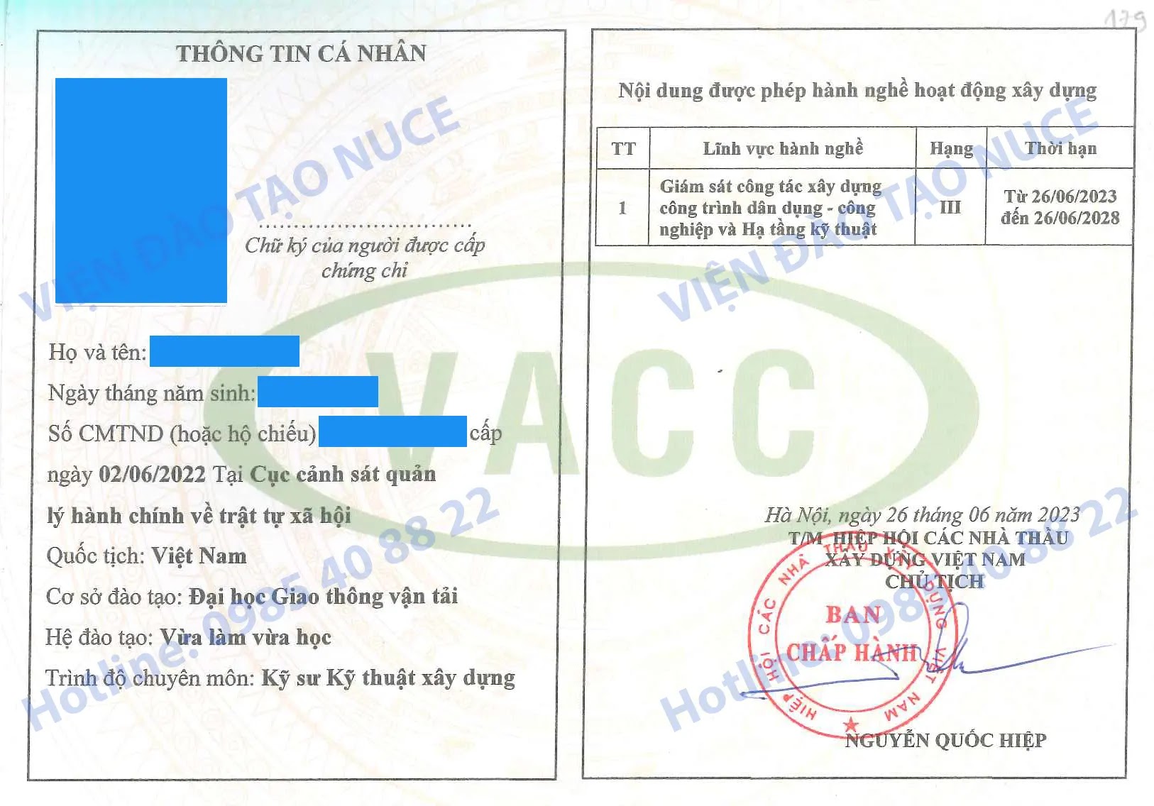 Chứng chỉ hành nghề giám sát xây dựng Hạng 3 (Nghị định mới nhất)