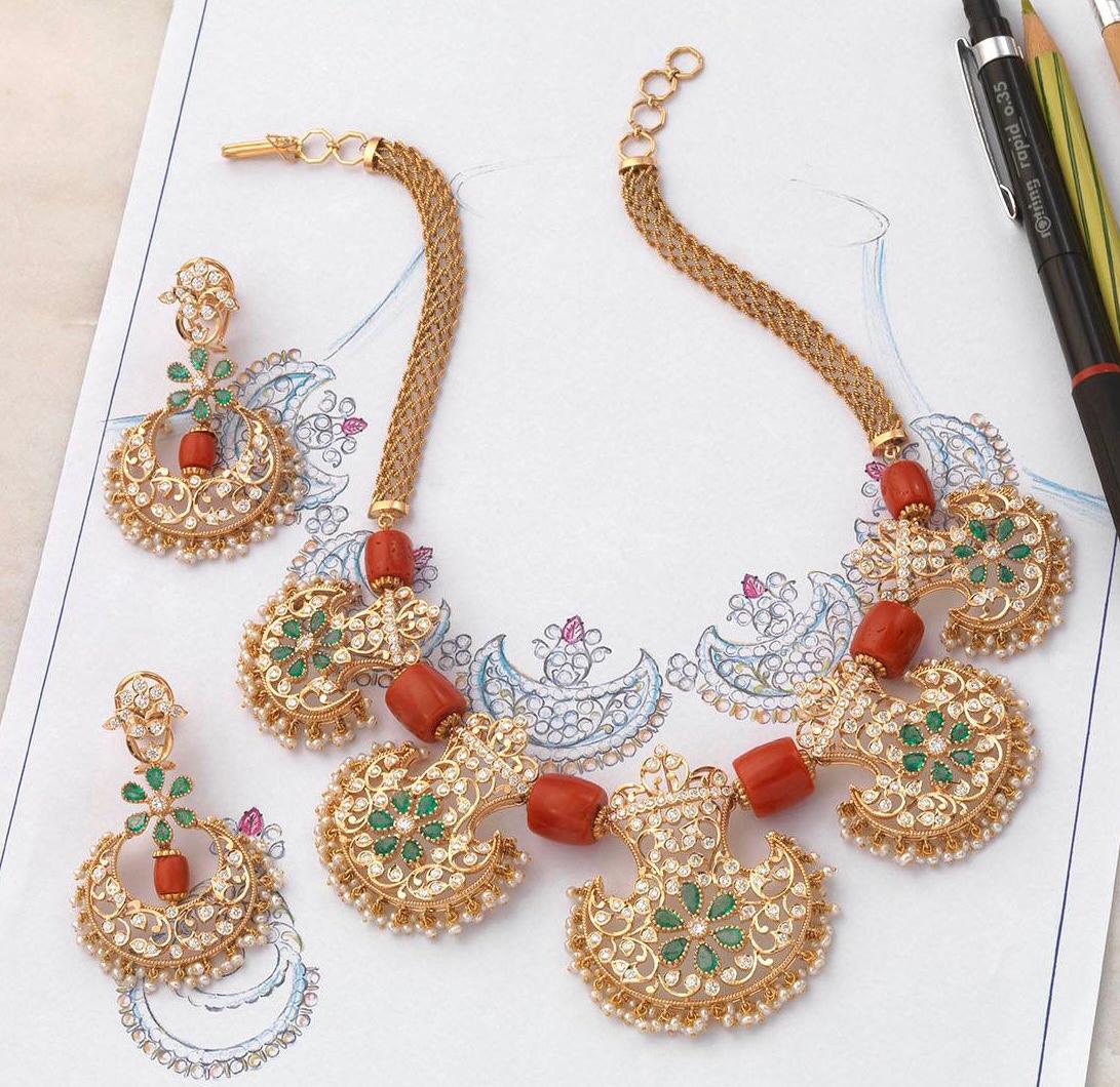 Exclusive Coral Diamond Sets by Raj Diamonds - Jewellery Designs