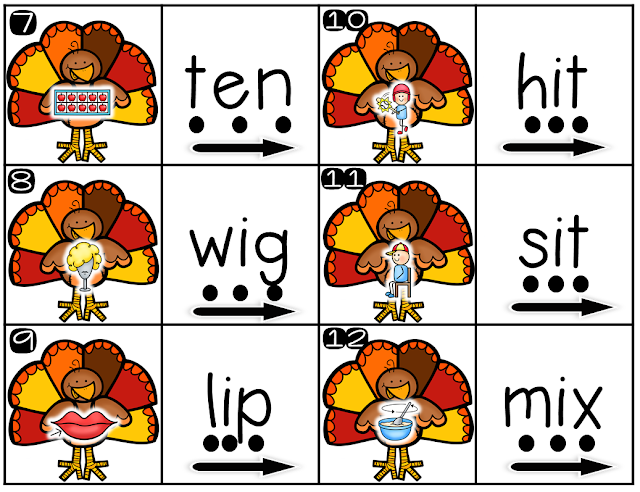 Kinder Tribe: Thanksgiving CVC Freebie