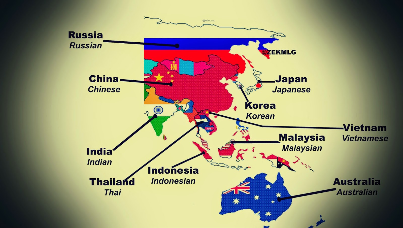 Variando Todo En Todo: Mapa de nacionalidades en ingles (Map of ...