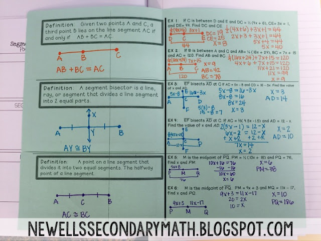Segments Foldable & Activity | Mrs. Newell's Math