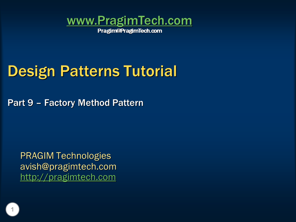 Sql server, .net and c# video tutorial: Factory Method Design Pattern