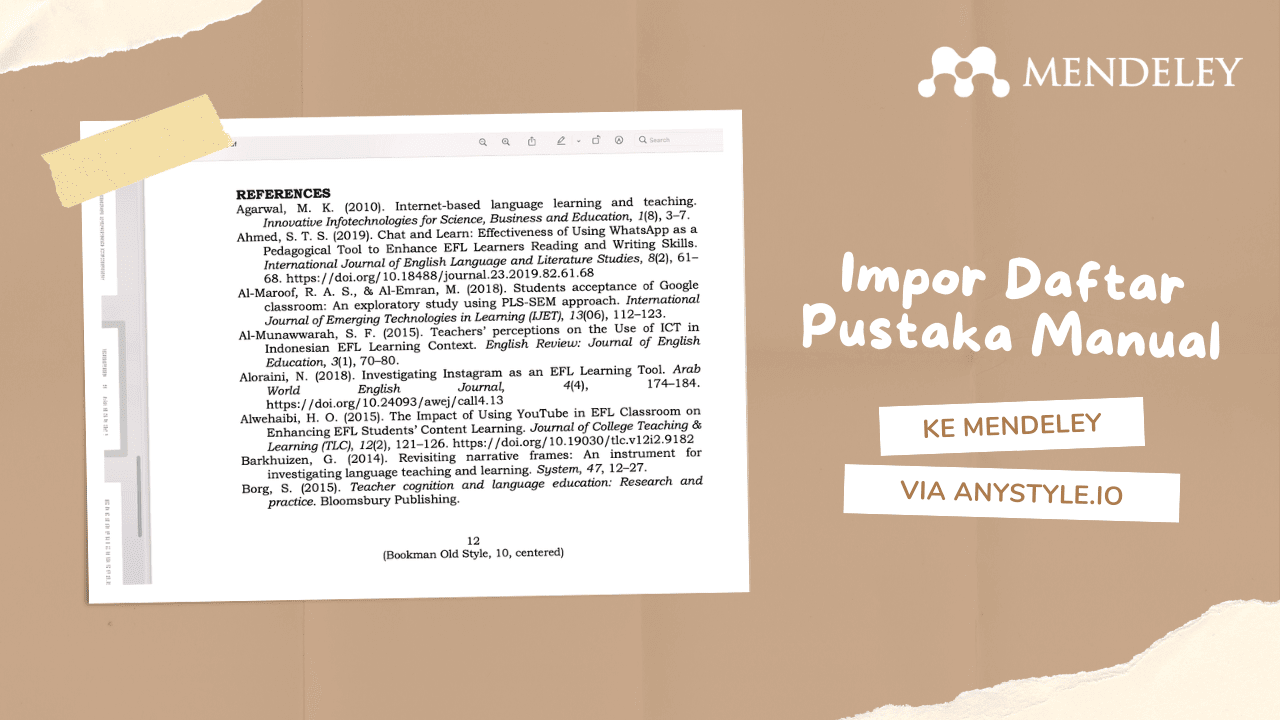 Impor Daftar Pustaka Manual ke Mendeley via Anystyle.io