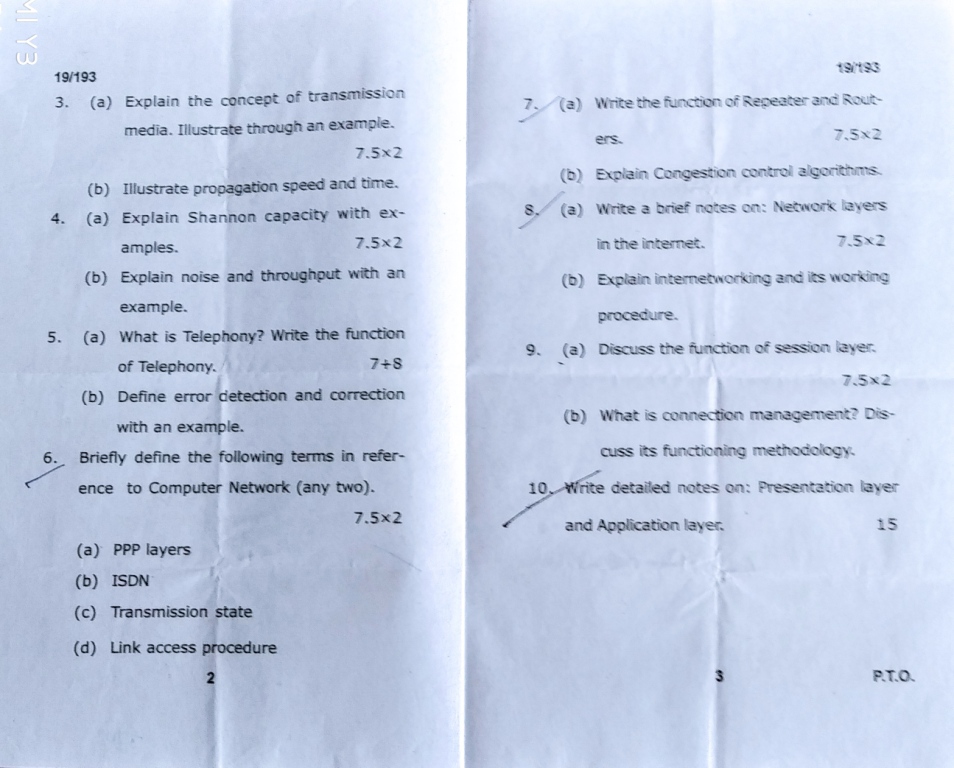 MGKVP BCA QUESTION PAPERS 2019 ( I III V ) SEM