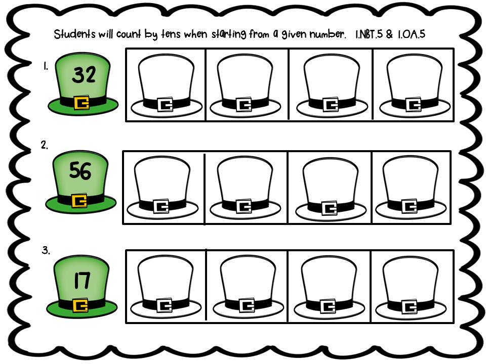 Mackey's Classroom: Lucky Leprechaun: Counting by Tens {CC.1.NBT.5 & 1 ...