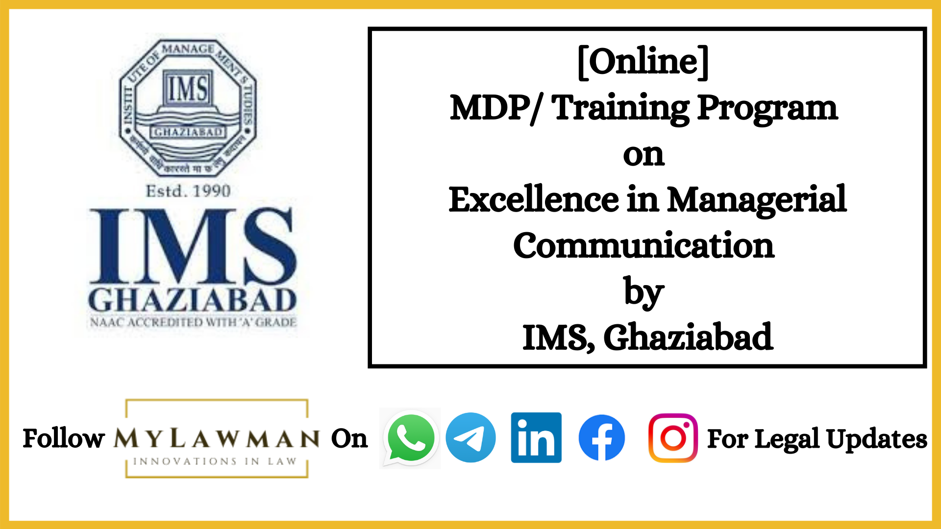 [Online] MDP/ Training Program on Excellence in Managerial ...