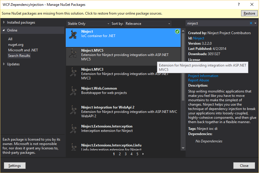 Dot Net Sharing: WCF - Dependency Injection using Ninject Dot Net Sharing: WCF - Dependency Injection using Ninject
