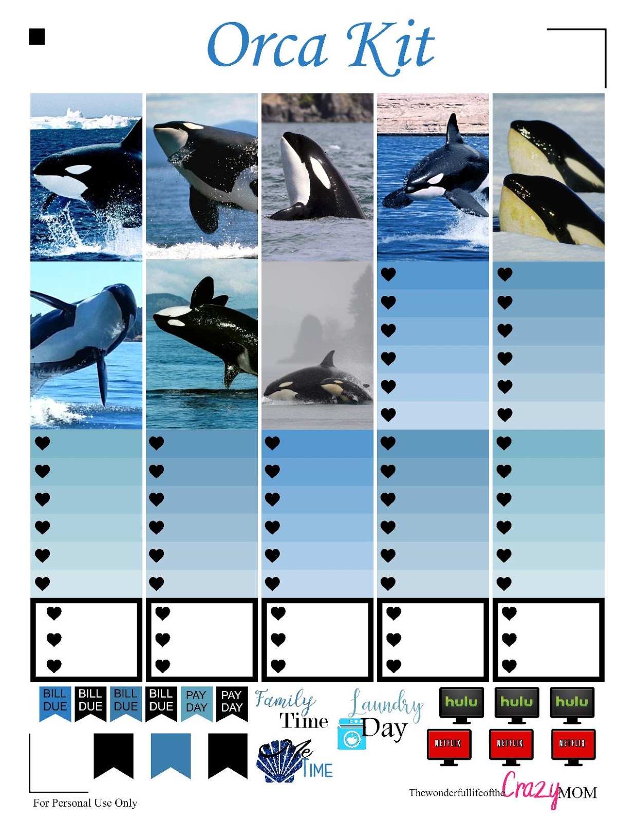 The Wonderful Life of the Crazy Mom: Free Orca Happy Planner Printable ...