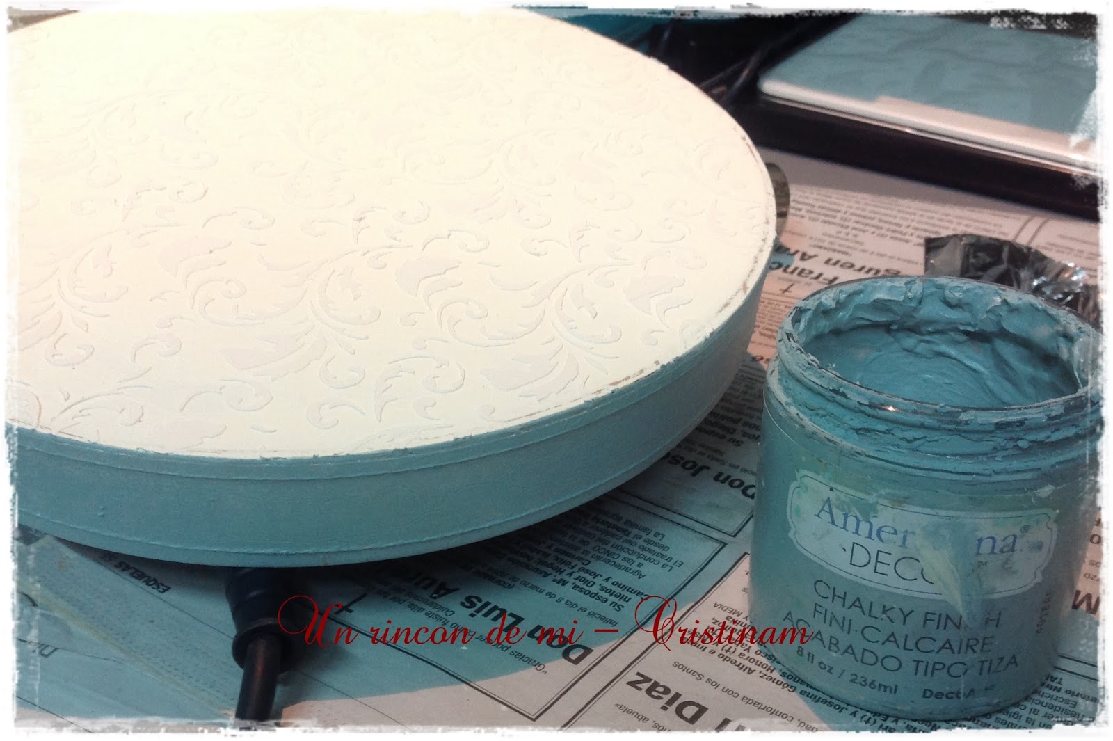 Un rincón de mi: Tutorial decorar caja de cartón redonda en estilo romántico vintage