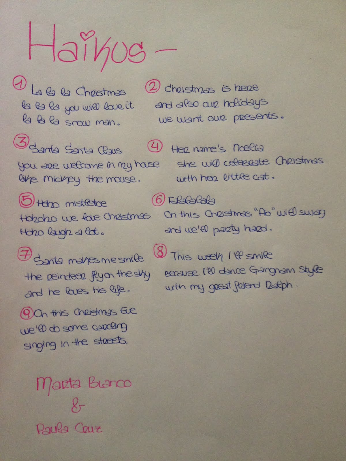 English Corner CORMAR: Christmas Haikus (2ºESO)