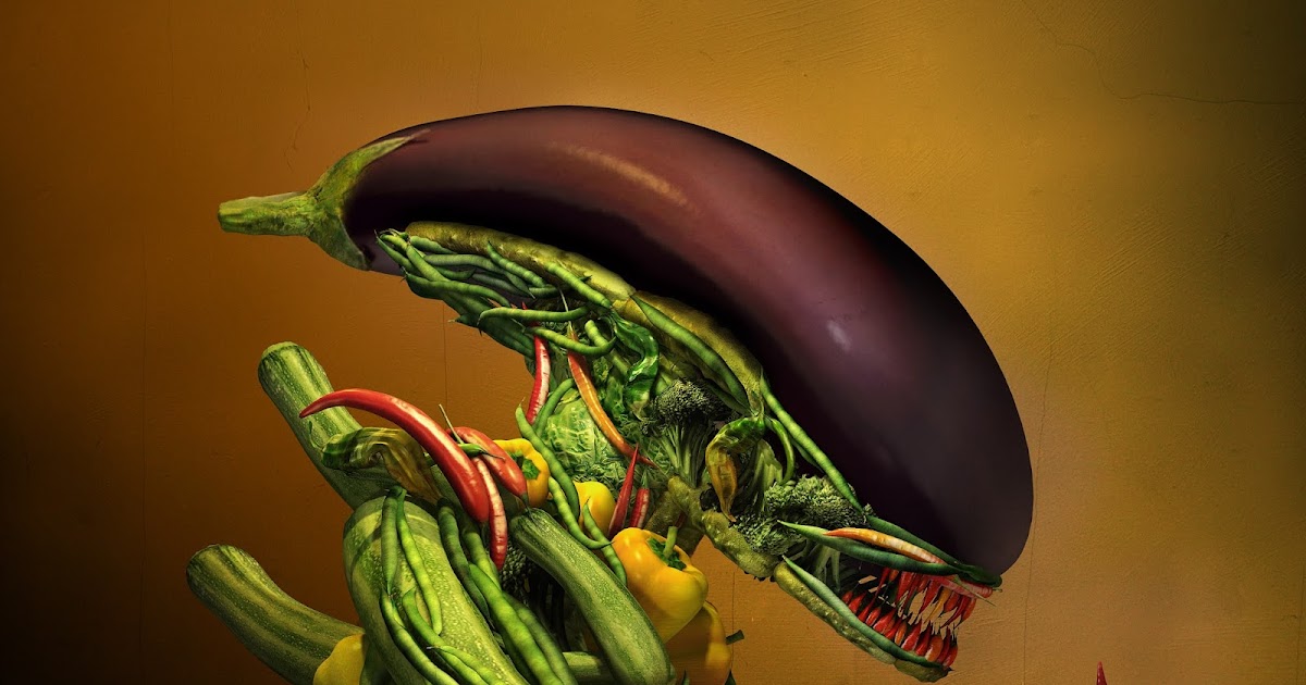 Salad, Alien Made Out of Vegetables by Till Nowak