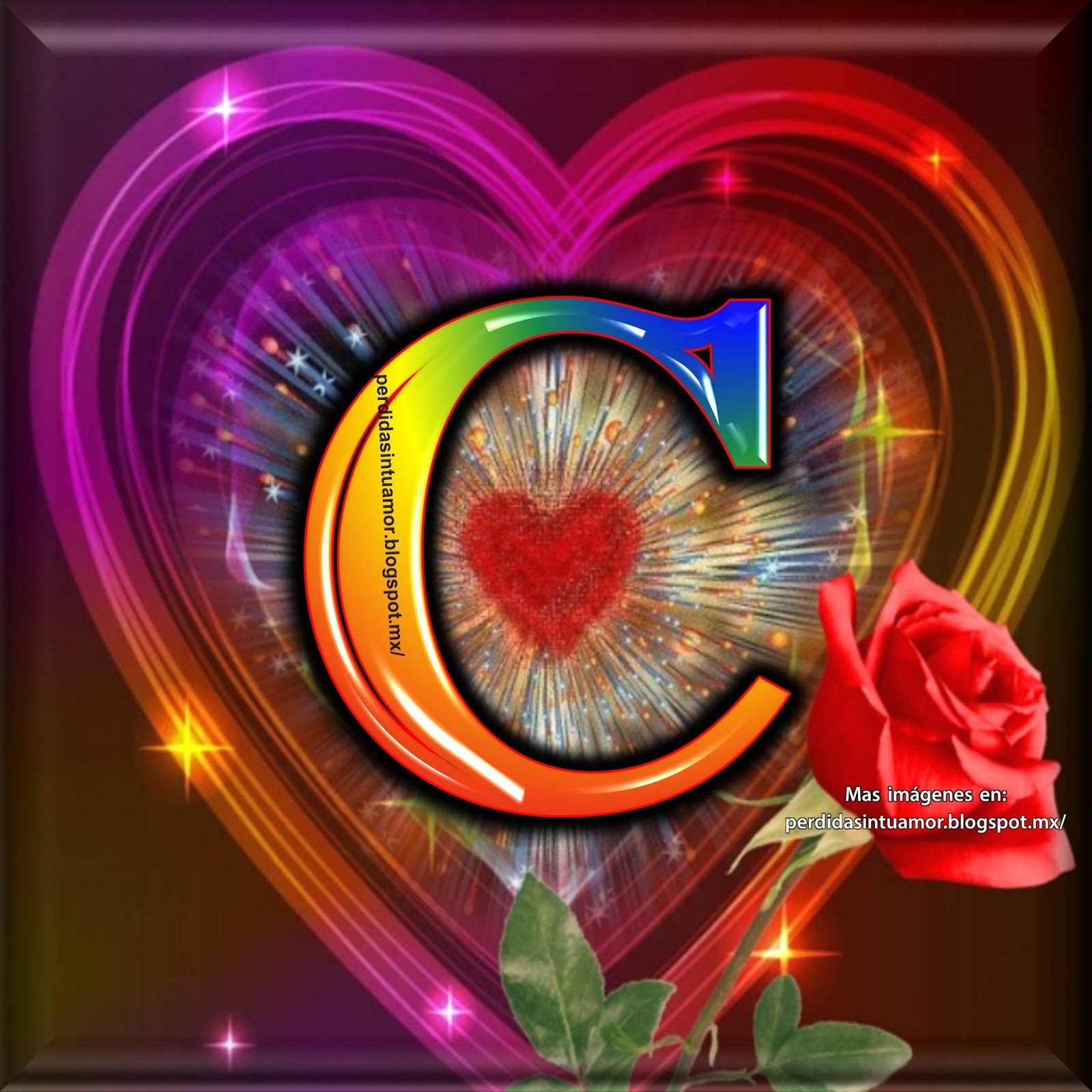 INICIALES Y NOMBRES PARA TI: CORAZÓN DE COLORES CON TU INICIAL