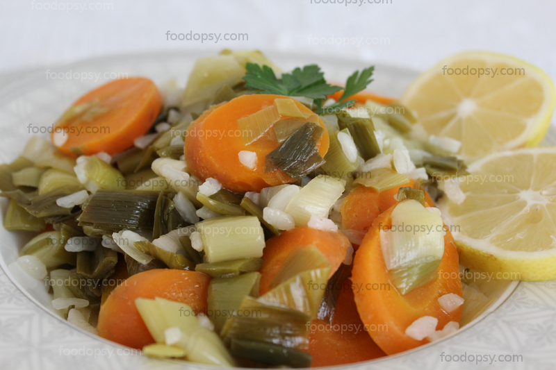 Leek Cooked in Olive Oil