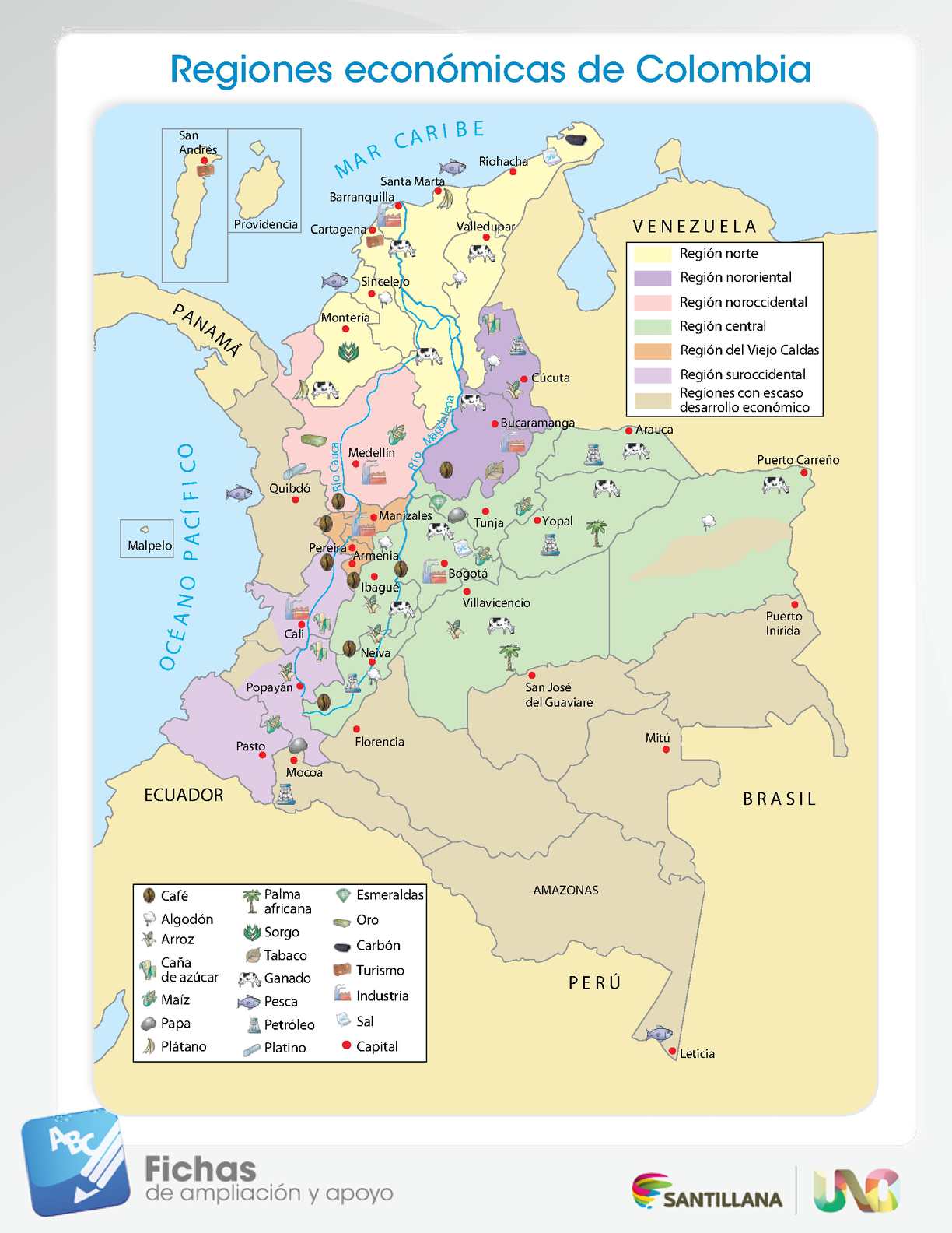 Mapa De Colombia Por Regiones