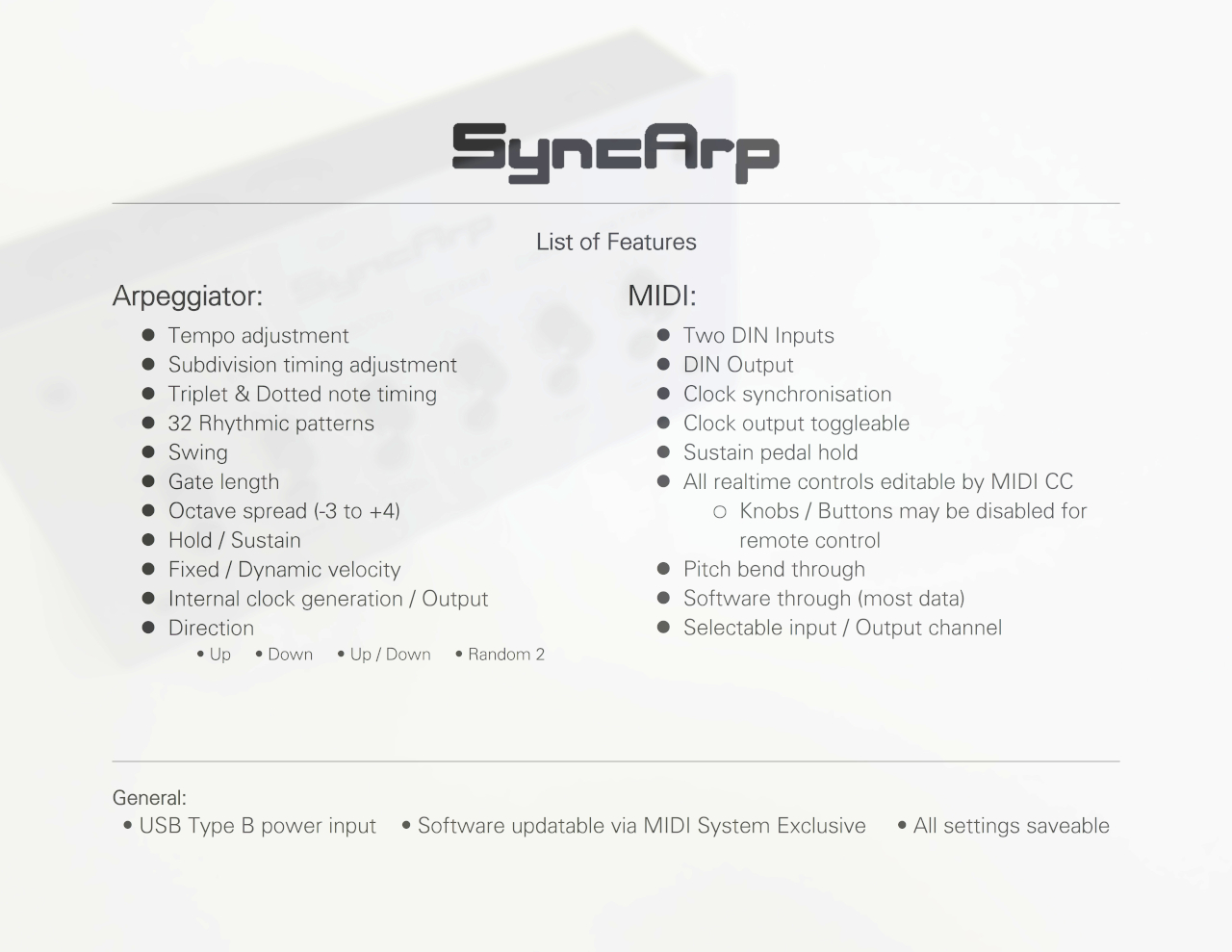 MATRIXSYNTH: Madrone Music Syncarp: MIDI Arpeggiator