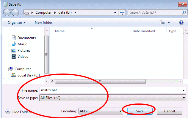 cara membuat tampilan matrix melalui notepad | echo
