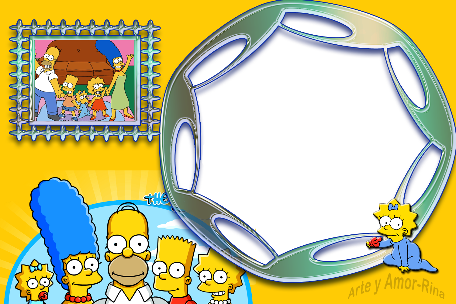 Arte y amor: Un marco para fotos de los Simpsons