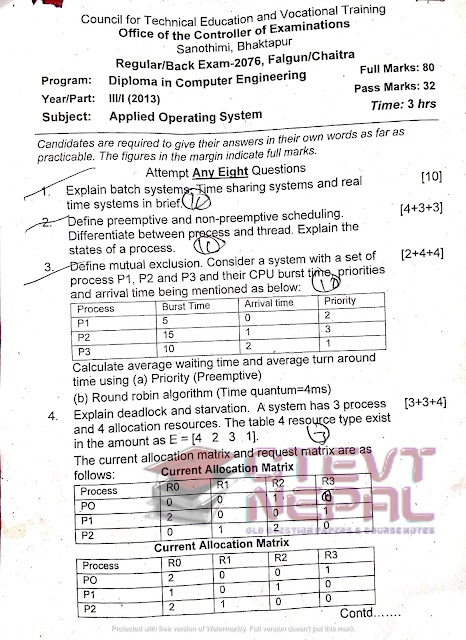 Applied Operating System - 5th Semester Questions Papers CTEVT ...