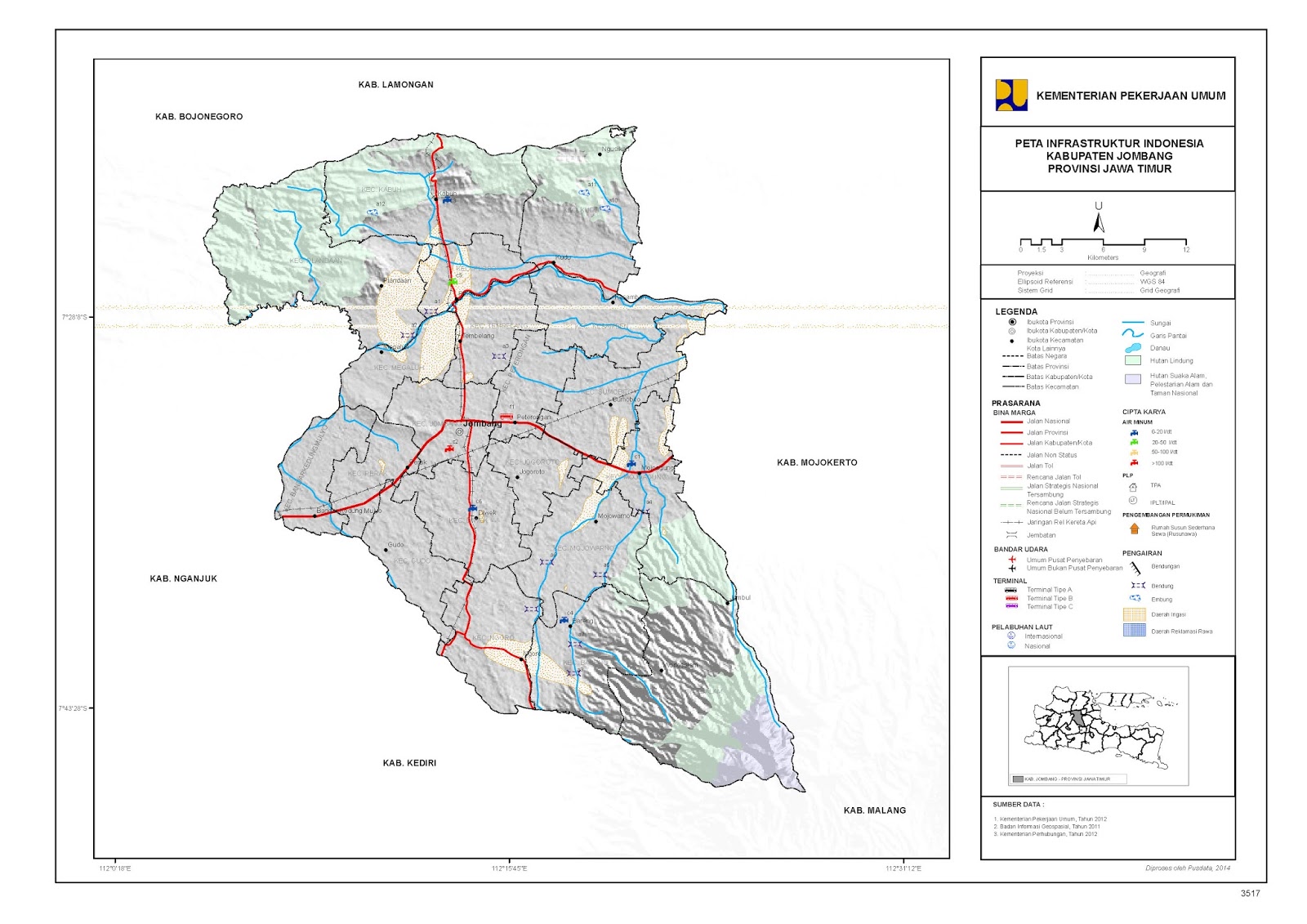 Peta Kabupaten Jombang
