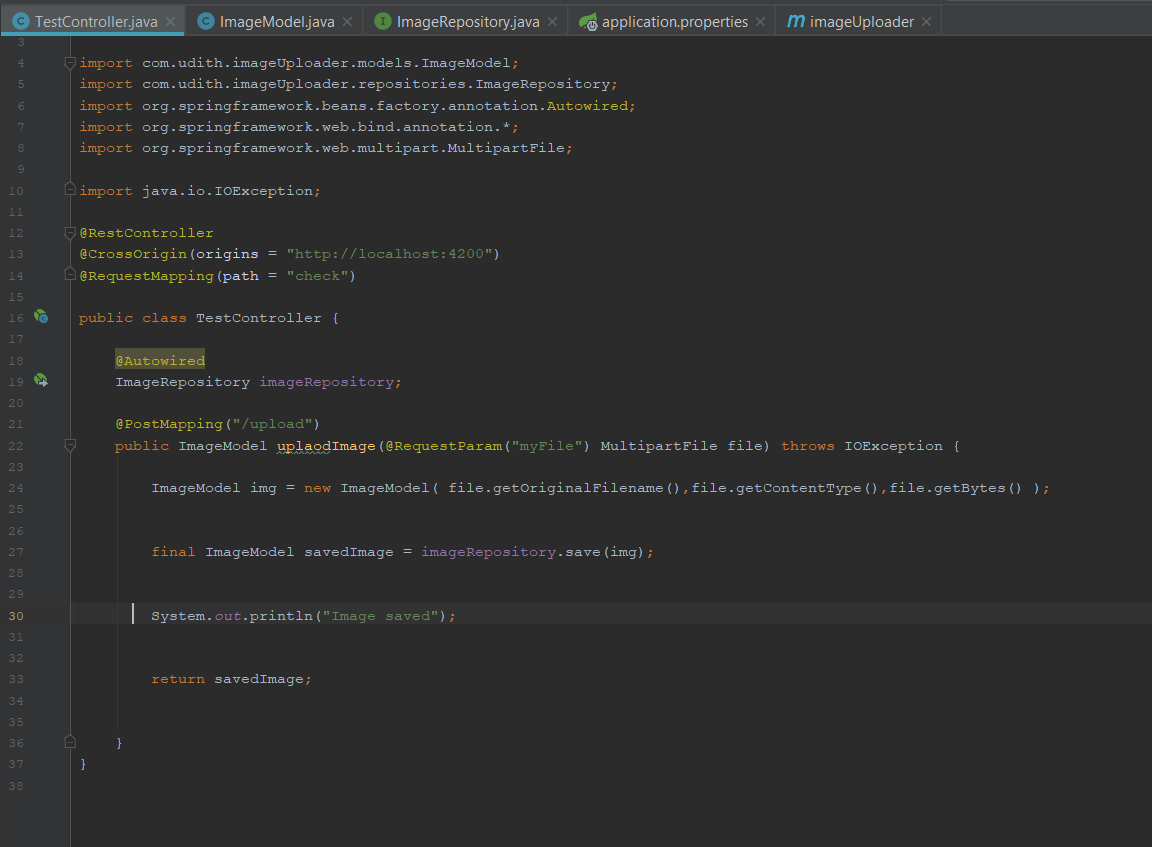 Web Tech Mora: Upload Images and save them in a database( Angular 8 + Spring boot + Mysql )