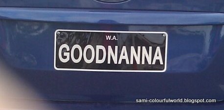 COLOURFULWORLD: Signs - Number Plates for Grandmothers