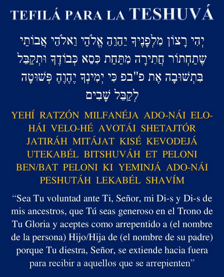 Kabbalah y Torah en Expansión : TEFILÁ PARA LA TESHUVÁ