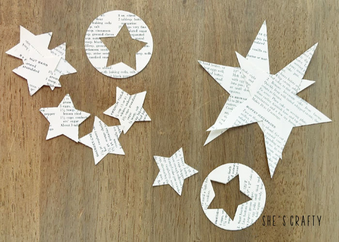 She's Crafty: How to make a Table Centerpiece with book page STARS