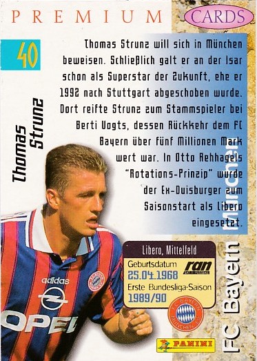 Football Cartophilic Info Exchange: Panini (Germany) - Premium Cards 95 ...