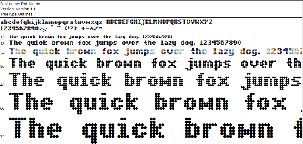 Download Font DOT MATRIX