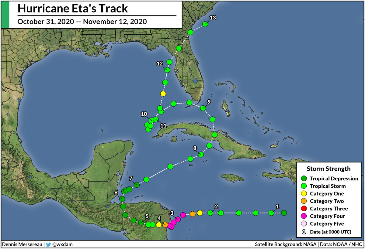 Why Tropical Storm Eta Followed Such An Odd, Zig-Zaggy Path Toward ...