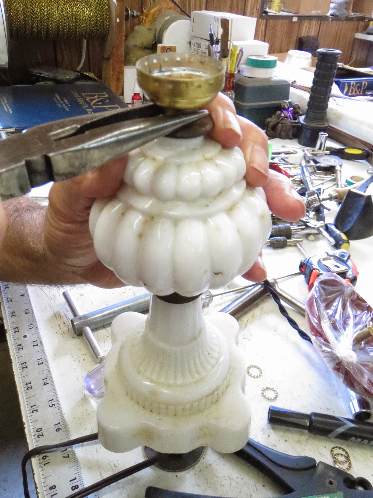Lamp Parts and Repair | Lamp Doctor: Adding a Harp Base to a Lamp