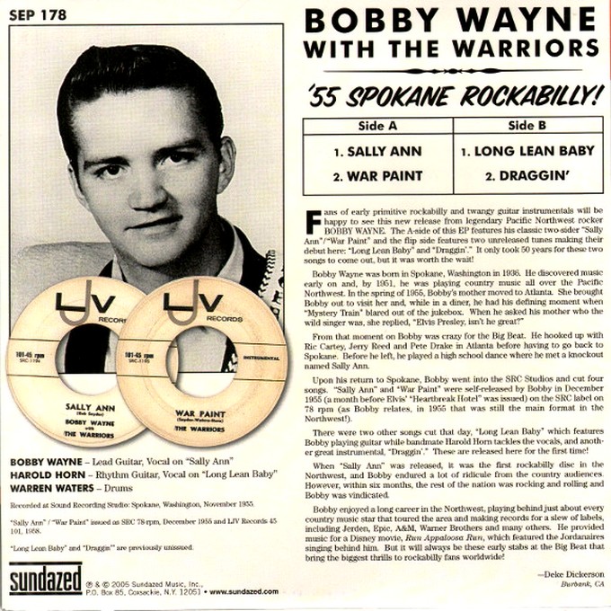 SIXTIES BEAT: Bobby Wayne With The Warriors - 55 Spokane Rockabilly