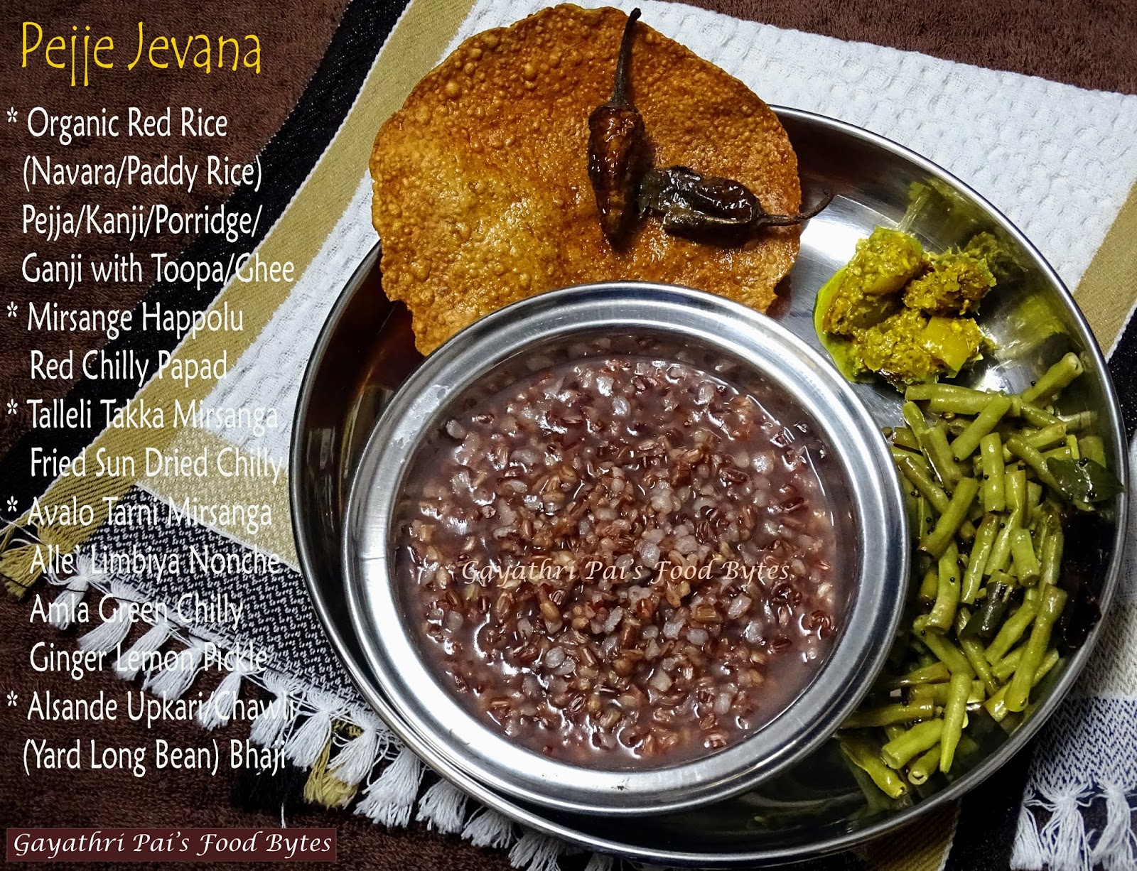 Gayathri Pai's Food Bytes: Organic Red Rice (Navara/ Paddy Rice) Pejja ...