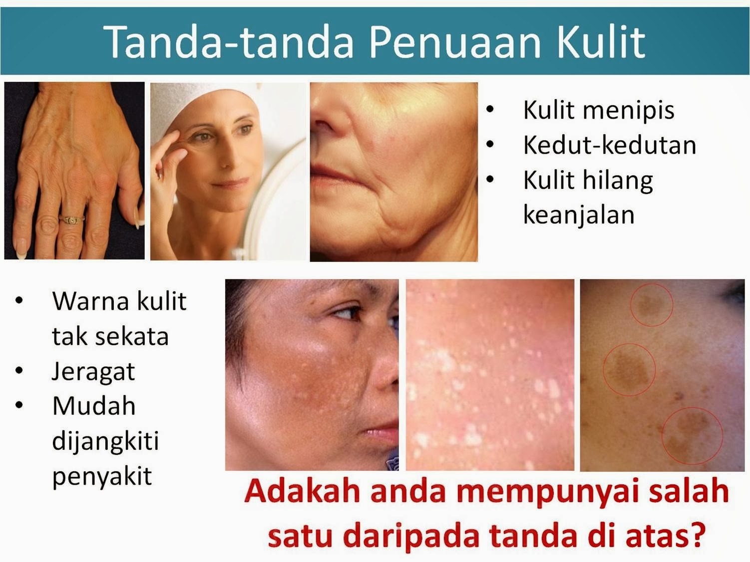 Tanda-tanda penuaan kulit di kalangan wanita | PINKY VITAMIN SHOP